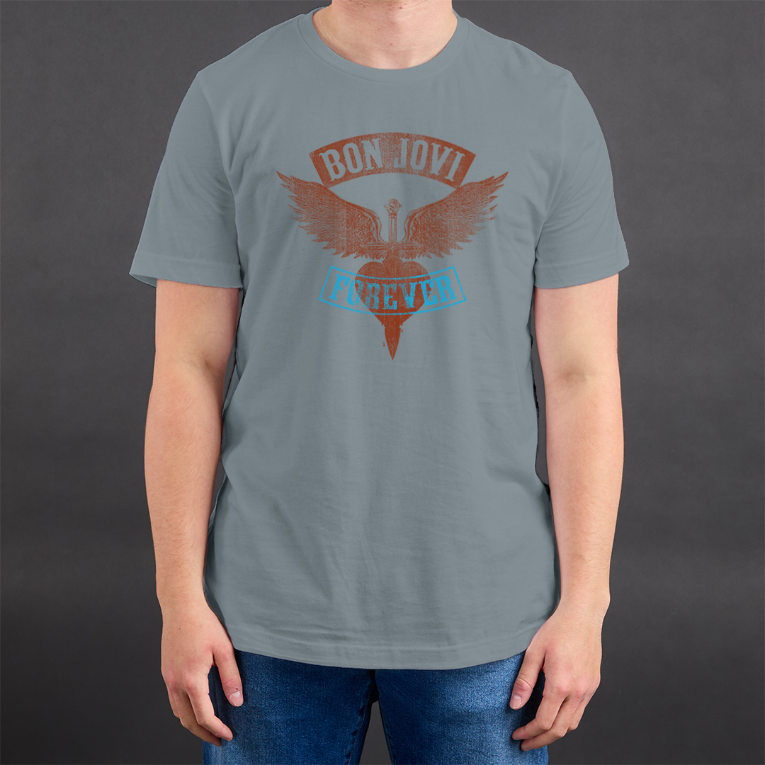 Forever Patch Steel Blue T-Shirt - Bon Jovi Official Store